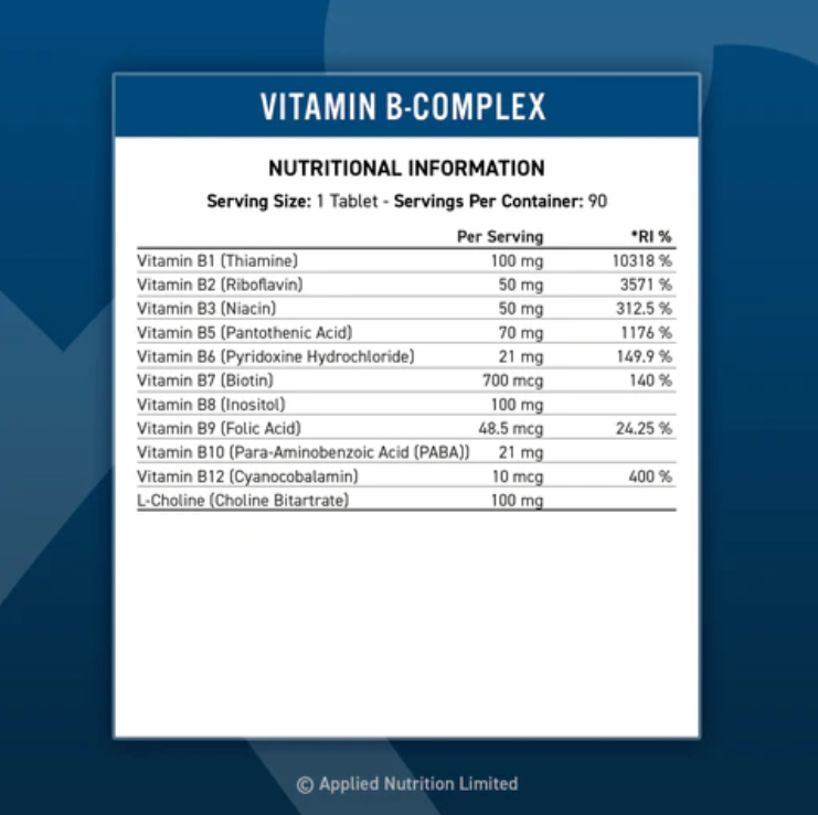 ვიტამინი - Applied Nutrition - Vitamin B complex